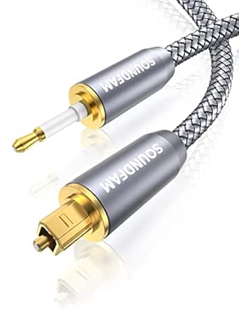 SOUNDFAM Toslink to Mini Toslink Cable 3Feet/1M Optical Audio Cable ...