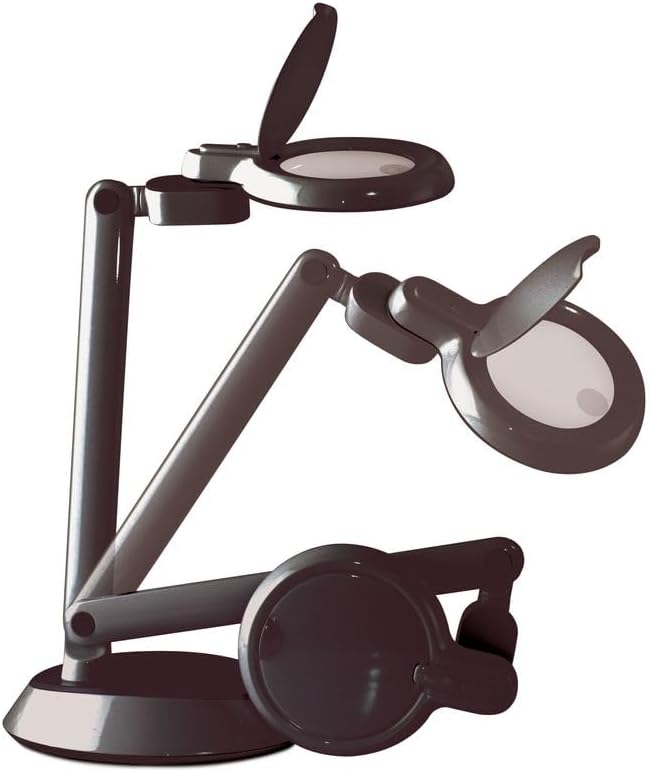 OttLite ClearSun LED Space-Saving Magnifier Desk Lamp with Optical ...
