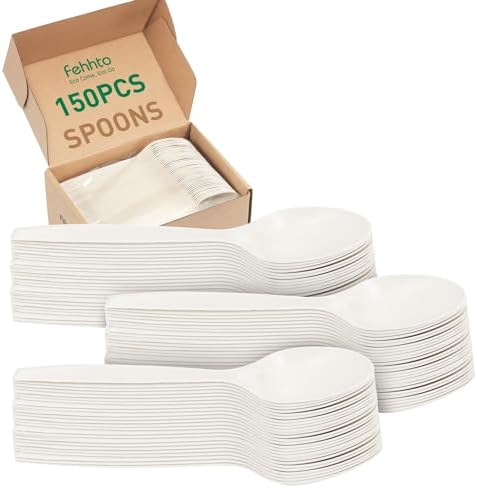 Amazon.com: Ecovita 100% Compostable Spoons - 140 Large Disposable ...