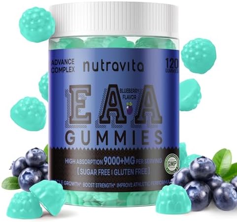 Amazon.com: EAA Gummies 120 Gummies (Blueberry), Essential Amino Acids ...