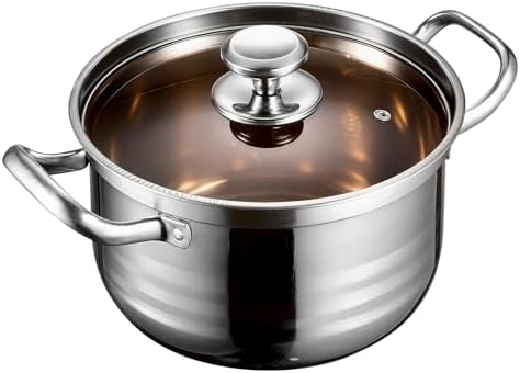 Amazon.com: Cokshy Stainless Steel Stock Pot with Lid, 6 QT Large ...