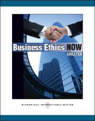 Business Ethics Now: Amazon.co.uk: Ghillyer, Andrew: 9780071325202: Books