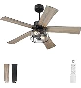 Amazon.com: YOUKAIN Brushed Nickel Ceiling Fan, 48 Inch Modern Crystal ...