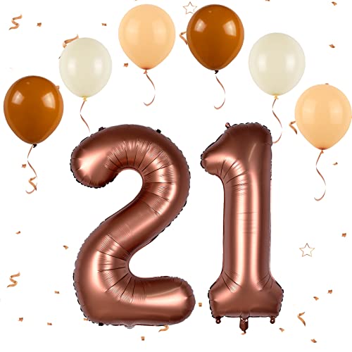 Dark Brown 21 Balloon Number, Number 21 Balloons, 40 Inch - Want It All