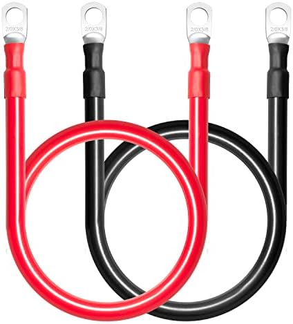 Amazon.com: MILAPEAK 2/0 AWG Battery Cables, 2 Feet 2/0 Gauge Marine ...