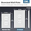 CML Oversized Duplex Outlet Covers, 6 Pack Jumbo Electrical Outlet Wall ...