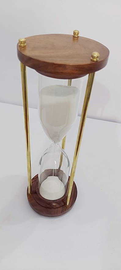 New New Item Sand Timer Wooden Brass Hourglass 30 Minute 8.5 inches ...