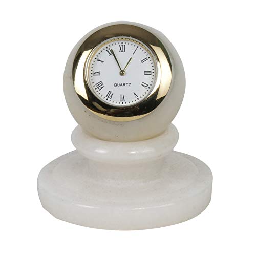 Harmonica White Marble Table Watch Clock Showpiece : Amazon.in