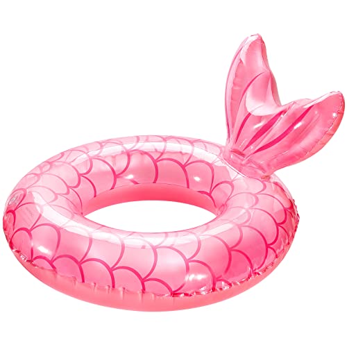 HeySplash Mermaid Pool Float, Inflatable Swim Rings Mermaid Tail Shaped ...