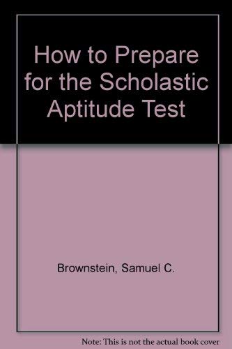 Amazon | How to Prepare for the Scholastic Aptitude Test | Brownstein ...