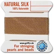 Amazon.com: Griffin Natural Silk Thread for stringing Pearls and Beads ...