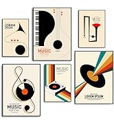Amazon.com: 6 Pcs Retro Music Wall Art Posters Abstract Classical Music ...
