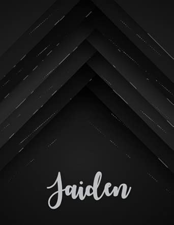 Jaiden: 110 Pages 8.5x11 Inches Black Piramid Journal Name Lettering ...