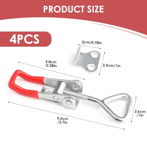 4 Pack Metal Toggle Latch, Adjustable 4001 Style Quick Release Tension ...