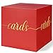 Amazon.com: QIKSION Red Card Box with Gold Foil Design, Gift Cards ...