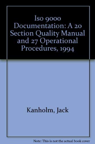 Buy Iso 9000 Documentation: A 20 Section Quality Manual and 27 ...