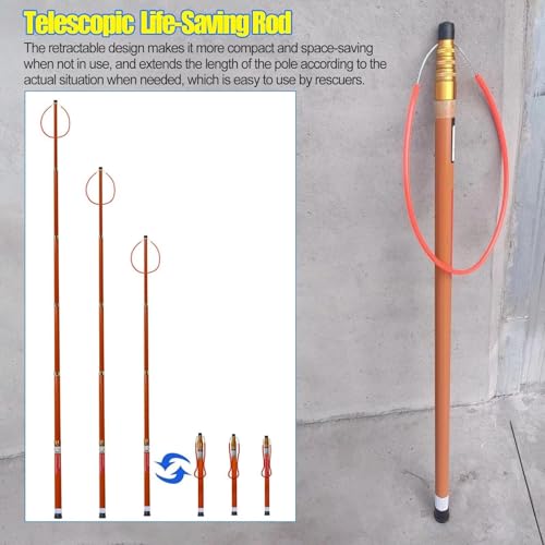 Pool Safety Hook and Pole, 15ft-33ft Telescopic Rescue Equipment for ...