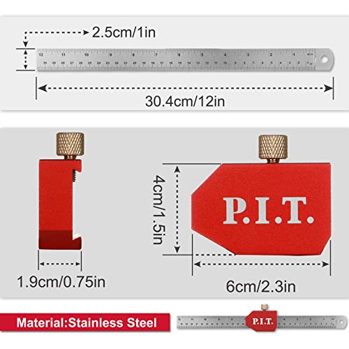 P.I.T. Angle Protractor Square 8 Inch, Adjustable Construction ...