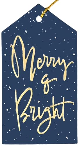 20 Luxury Navy & Gold Gift Tags for Christmas with Foil Detailing – 11. ...