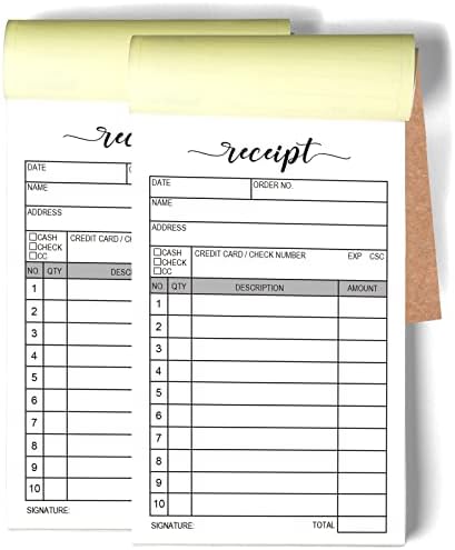 Amazon.com : 2 Packs 50-Set Order Form Pad, Carbon Duplicate Copy Sales ...