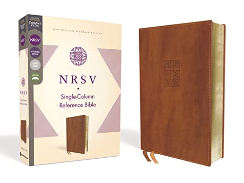 NRSV, Single-Column Reference Bible, Leathersoft, Brown, Comfort Print ...