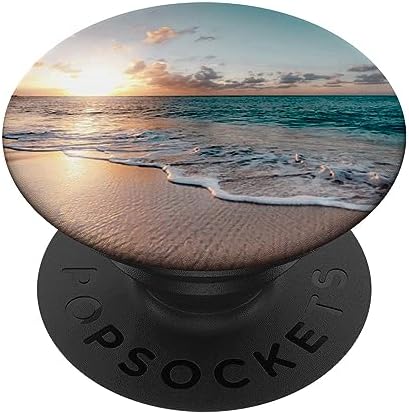 Amazon.com: Beach Ocean Sunset Wave - Tropical Sand PopSockets Adhesive ...