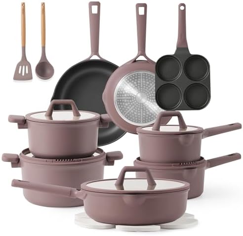 Amazon.com: CAROTE 17 Pcs Pot and Pan Set, Non-Stick Kitchen Cookware ...