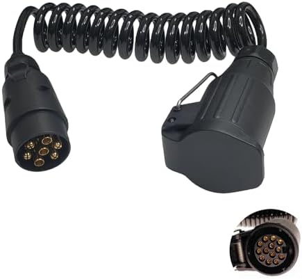 Woola 1.6M Length 7 to 13 Pin Trailer Extension Spring Cable,12V ...
