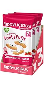 Kiddylicious - Crispy Tiddlers Raspberry - Delicious Snacks for babies ...