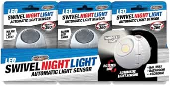 Shawshank 768024 LED Swivel Night Light, Automatic Light Sensor ...