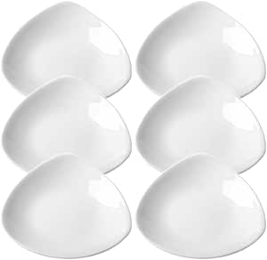 Amazon.com | JHNIF 6pcs White Porcelain Sauce Plate, 3-Inch Triangle ...