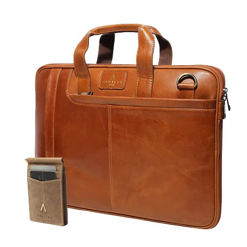ARDILYA Leather Executive Bags 15.6 inch Laptop & Mac Book Briefcase ...