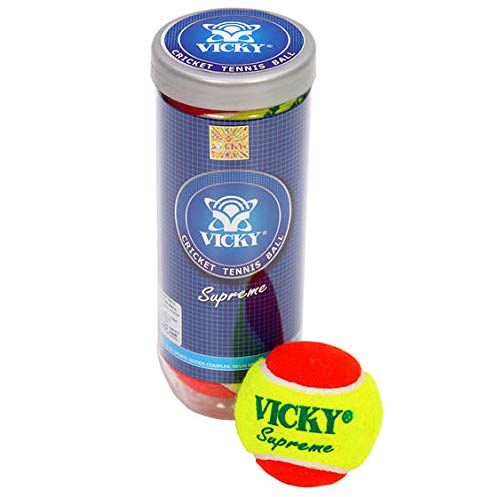 Vicky Light Weight Cricket Tennis Ball - Supreme (Double Colour) : Amazon.in: Sports, Fitness ...