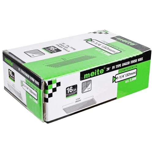 Snapklik.com : Meite 16 Gauge Angled Finish Nails 1-1/4-Inch 20-Degree ...