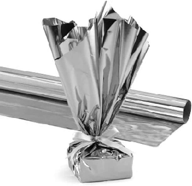 Amazon.com: PMU Gift Wrap Mylar Roll Metallic Silver 2-sided, 48 Inches ...