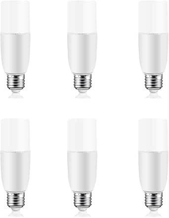 Tubular 6W LED Light Bulbs - 60 watt Equivalent 600LM, E27 Base ...
