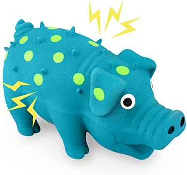 Wishlotus Natural Latex Dog Squeaky Toy, Pig-Shaped Dog Chew Toys for ...