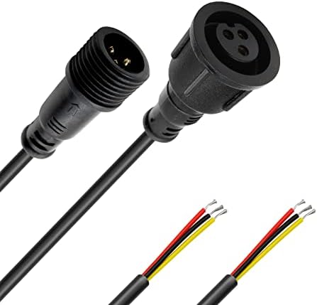 Amazon.com: 10 Pairs 3 Core 3pin Black Pigtail Waterproof Ray Wu ...