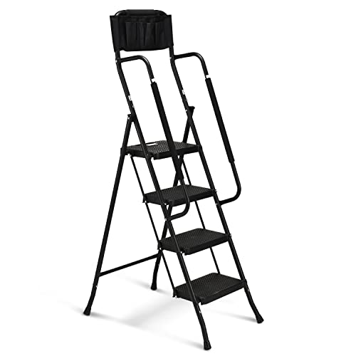 HBTower Rubber 4 Step HBTower 4 Step Ladder with Handrails, - Want It All