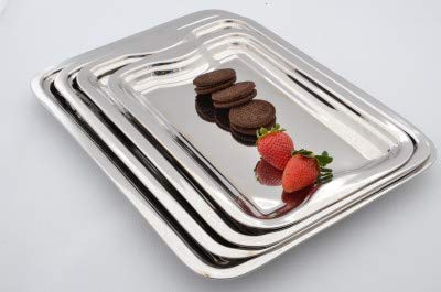 Stainless Steel Serving Tray/Wedding Tray/Multipurpose Tray.Set of 4 ...