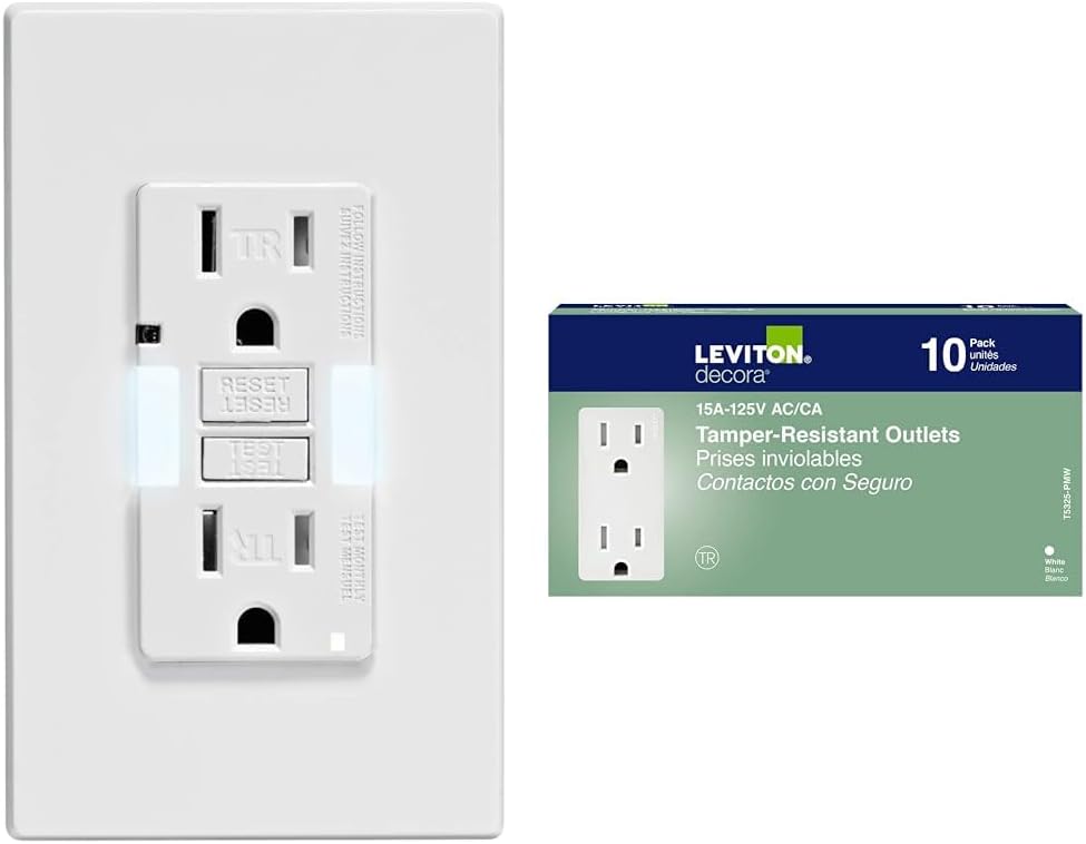 Leviton GFNL1-00W Self-Test Smartlockpro Slim GFCI Tamper-Resistant ...