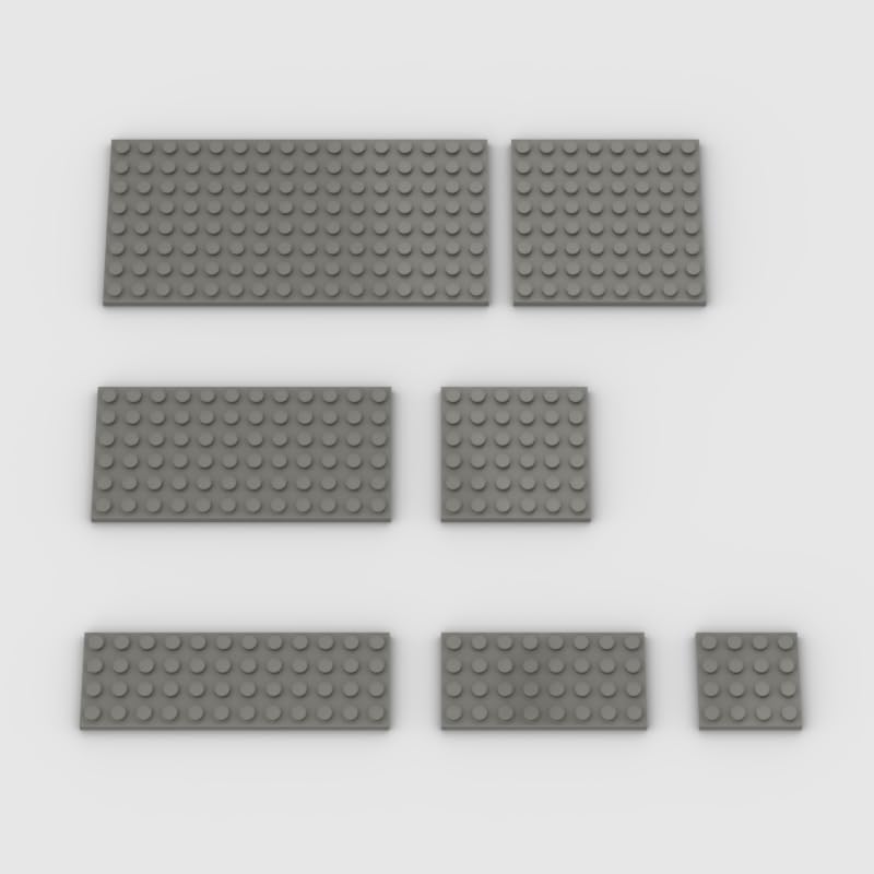 Amazon.com: Classic Building Plate Assortment Pack, 50pcs Dark Gray ...