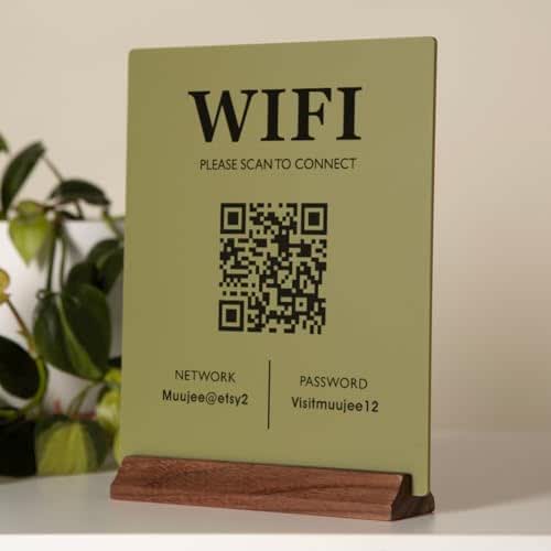 Amazon.com: Rectangular QR Code Table Sign (WiFi) - Modern Minimalist ...