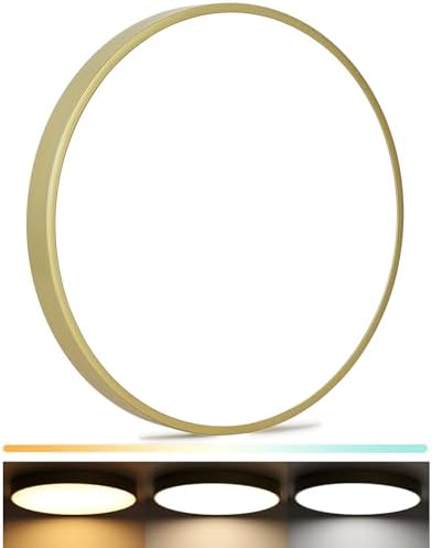 Sheenkarion 20 Inch Gold Metal LED Flush Mount Ceiling Light,Modern ...