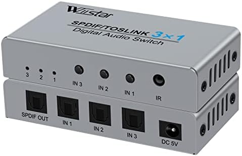 Amazon.com: Wiistar 3 Port Digital Optical Audio Switch 3 in 1 Out ...