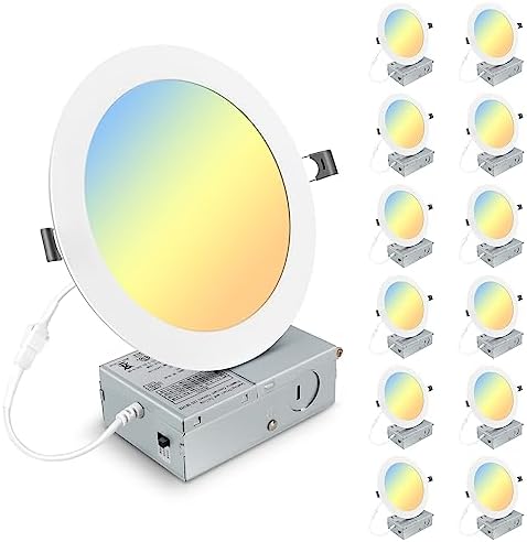 Amazon.com: Elaruslux Paquete de 12 luces empotrables LED ultrafinas ...