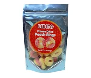 Amazon.com : Bebeto Candy Freeze Dried Peach Rings - Premium Freeze ...