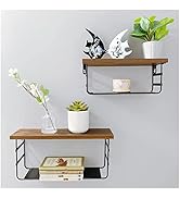 Amazon.com: Lavezee 2 Tier Wall Mounted Shelf Set of 2, Wall Floating ...