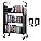 VEVOR Book Cart, 330 lbs Library Cart, 31.1" x 15.2" x 49.2" Rolling ...