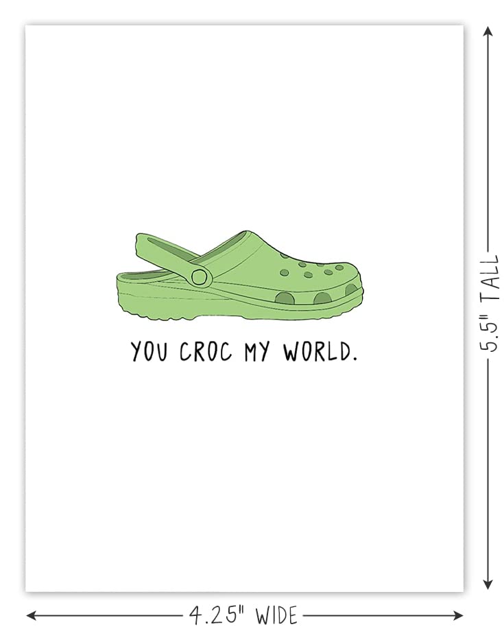 Croc Valentines Card You Croc My World Card - Croc Fun - Anniversary ...